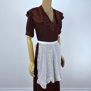 Vintage White Cotton and Lace Half Apron, Handmade - Etsy