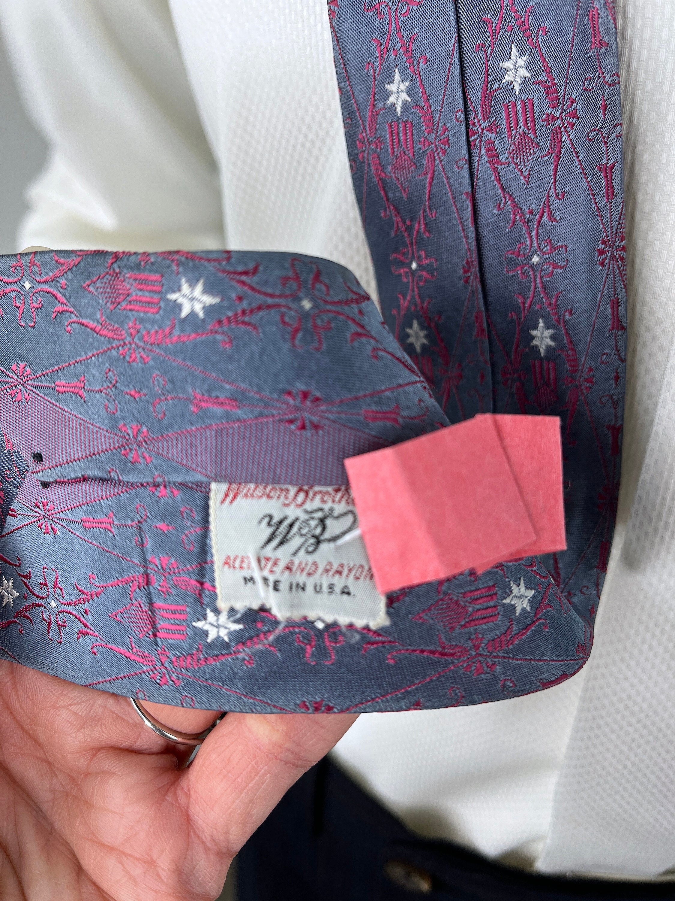 Vintage Late 1950s/early 1960s Periwinkle Tie With Fuschia Brocade Tie ...