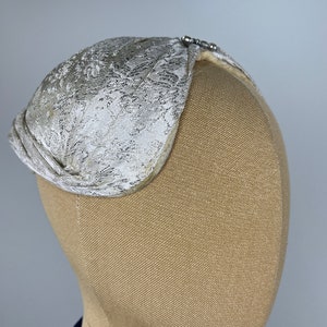 Vintage 1940s Silver Brocade Bridal Hat With Rhinestone Deco. 1940s ...