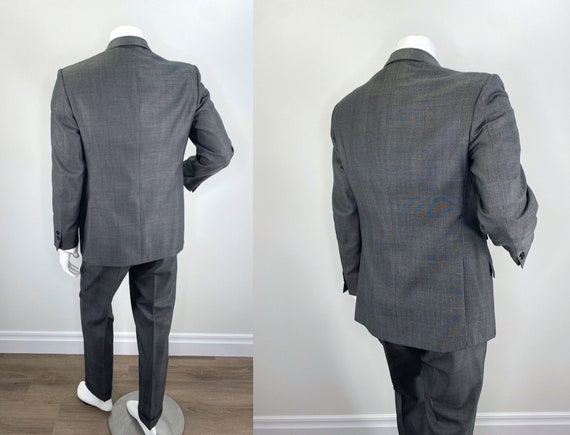 Vintage 1960s Grey Suit, Two Button Stance, Pocket Fl… - Gem
