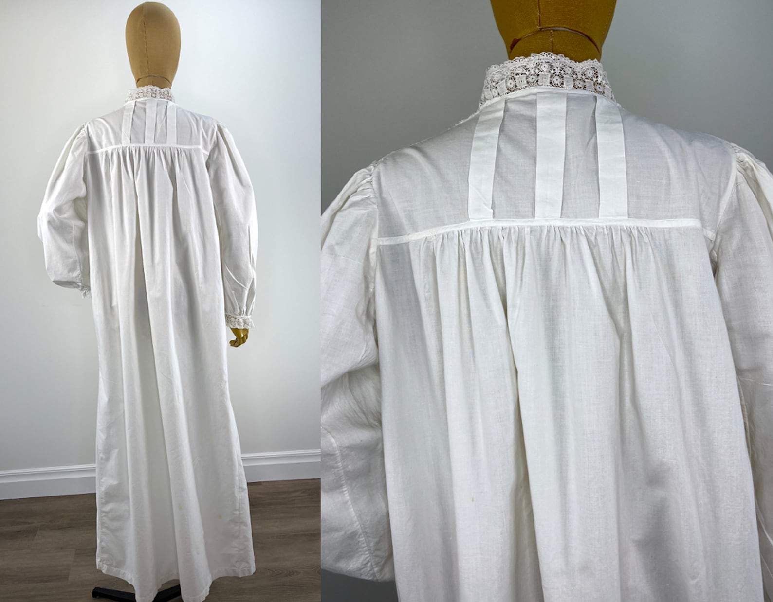 Vintage White Cotton Nightgown With Swiss Dots Eyelet and - Etsy