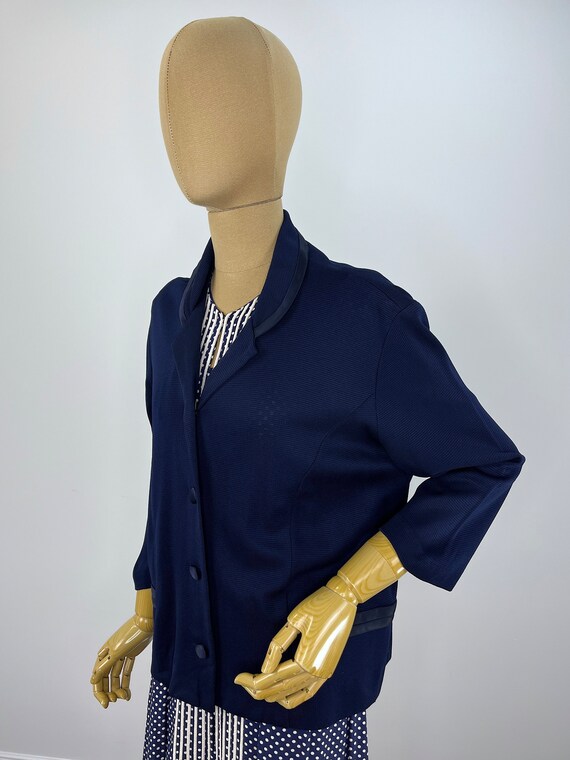 Vintage 1950/60's Navy Blue Knit Jacket by Berkshire,… - Gem