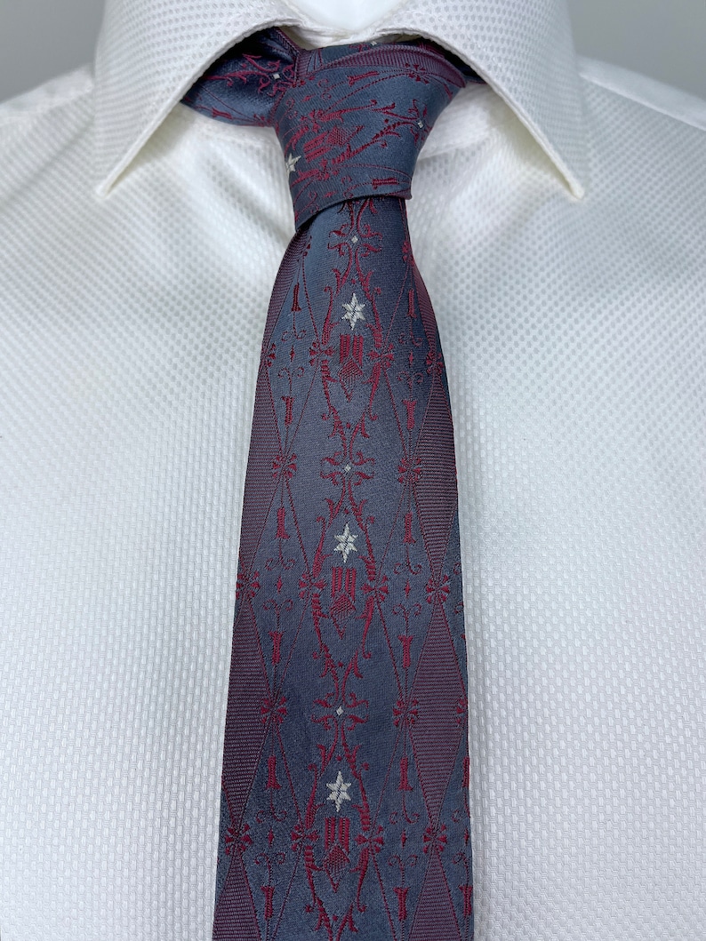 Vintage Late 1950s/early 1960s Periwinkle Tie With Fuschia Brocade Tie ...