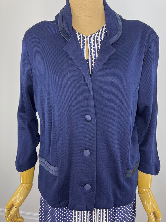 Vintage 1950/60's Navy Blue Knit Jacket by Berkshire,… - Gem