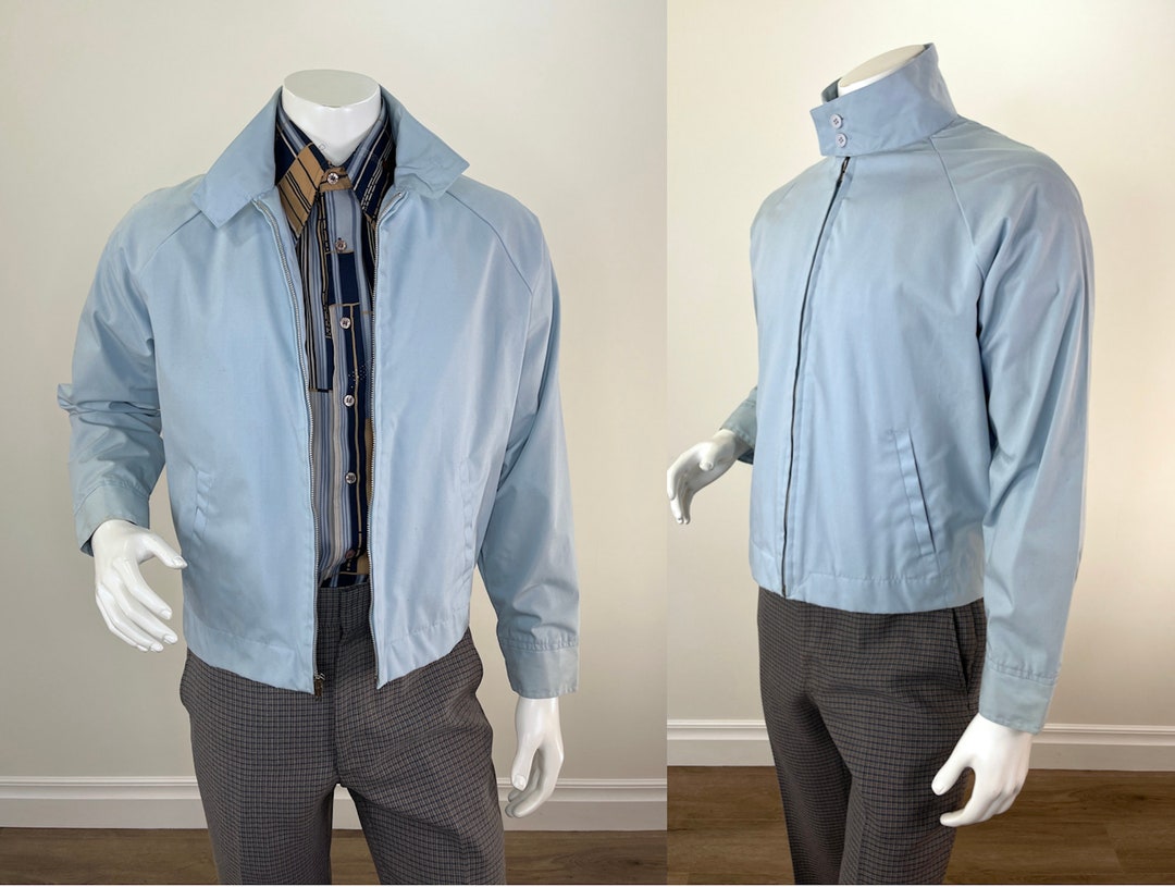 Vintage 1980s Powder Blue Men's Sears Coat Size Medium With Raglan ...
