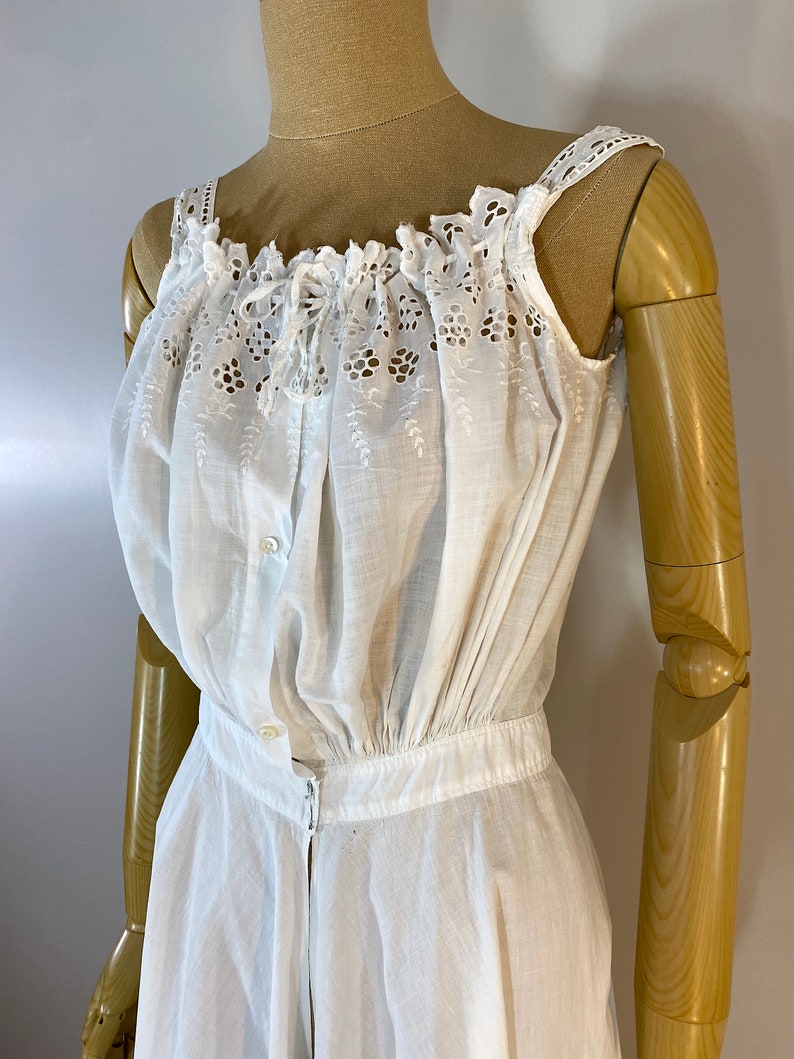 Vintage Edwardian White Cotton Chemise/split Drawers With Lace - Etsy