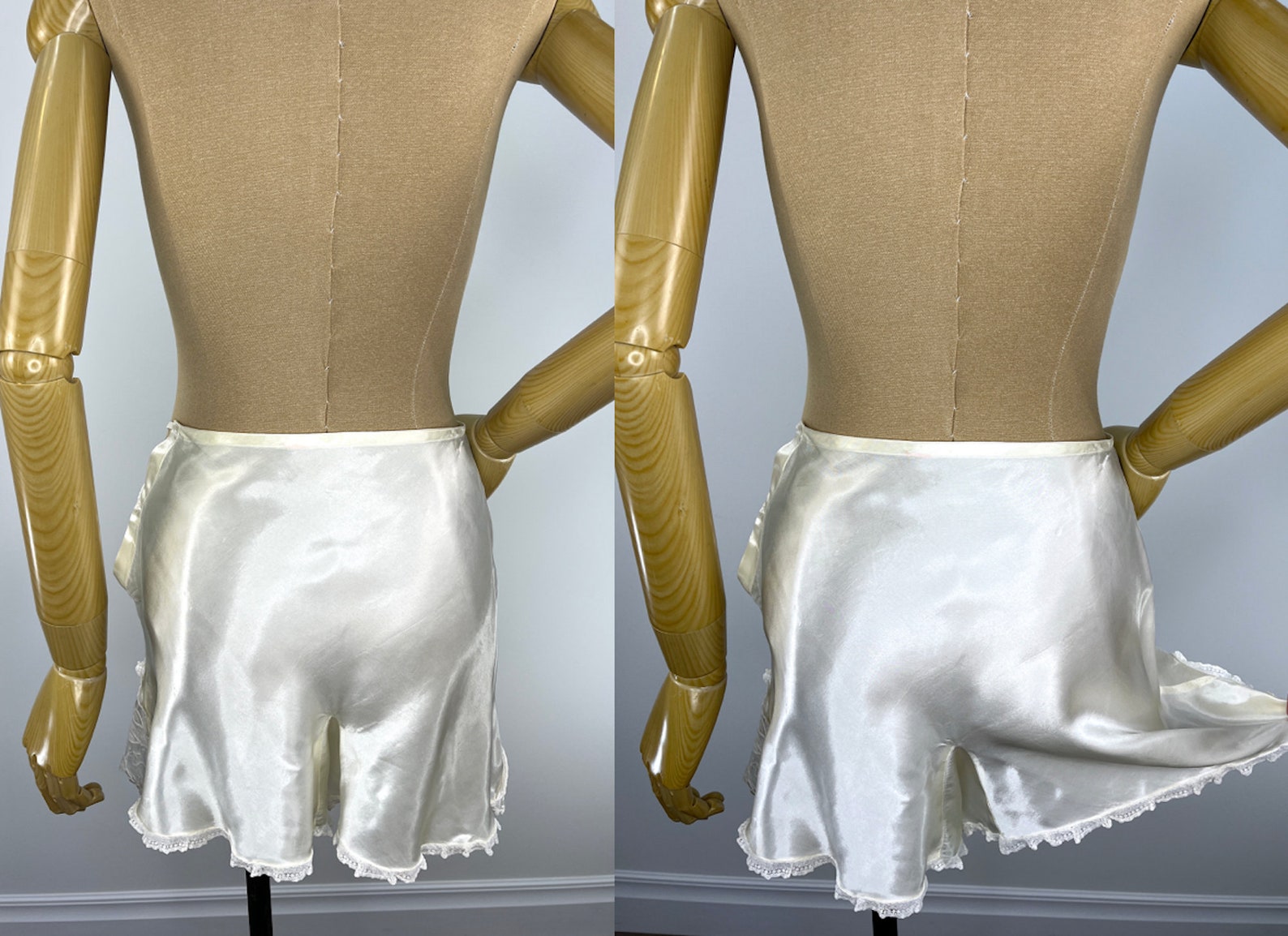 Vintage 1940s/1950s White Silk and Lace Slip Set With Dress - Etsy