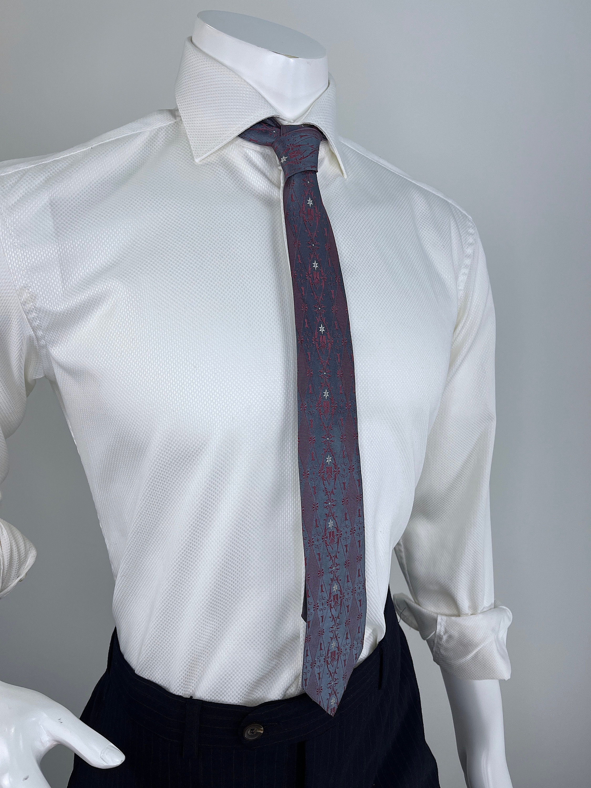 Vintage Late 1950s/early 1960s Periwinkle Tie With Fuschia Brocade Tie ...