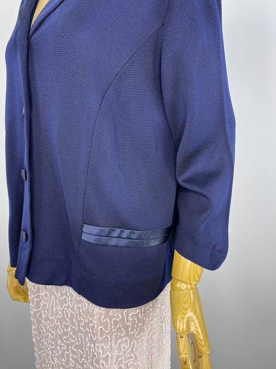 Vintage 1950/60's Navy Blue Knit Jacket by Berkshire,… - Gem