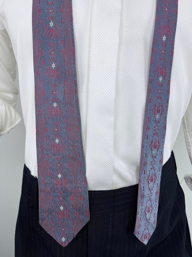 Vintage Late 1950s/early 1960s Periwinkle Tie With Fuschia Brocade Tie ...