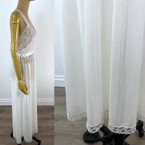 Vintage 1960s White Nylon Negligee With Lace Bodice and Low Waist Panel ...
