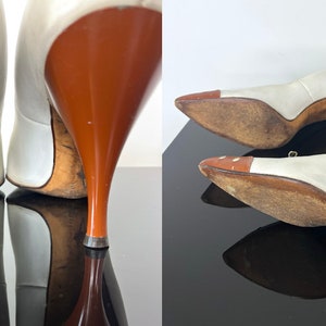Vintage Late 1950s/early 1960s Spectator Heels in Rusty Brown and Egg ...