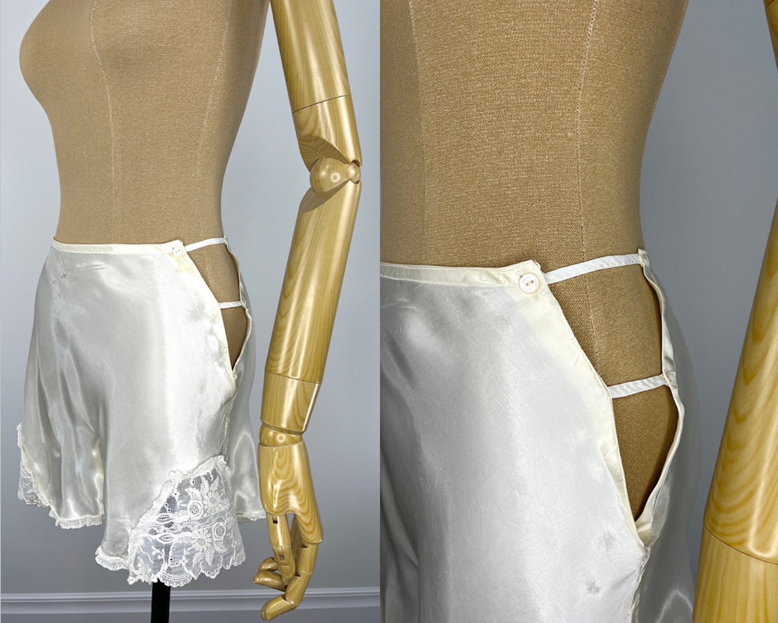 Vintage 1940s/1950s White Silk and Lace Slip Set With Dress - Etsy