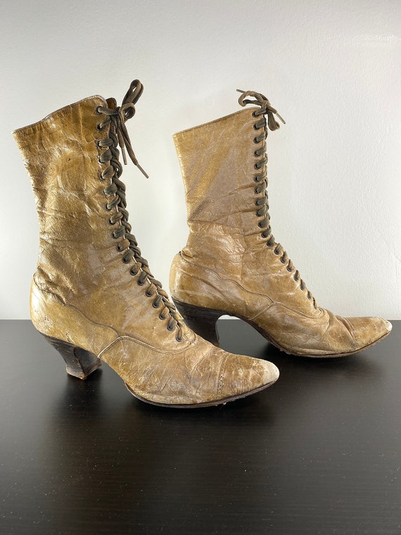 Lace Up Victorian High Heel Ankle Boots - admin.trendforce.com