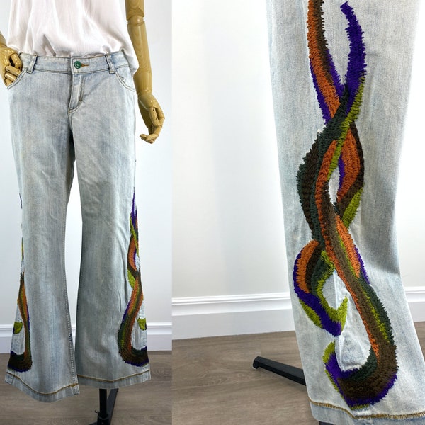Embroidered Jeans - Etsy