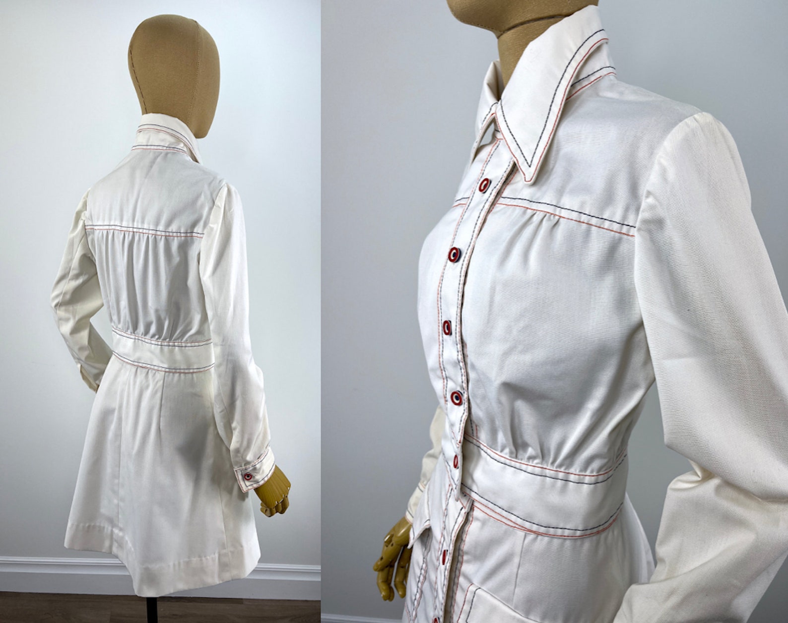 Vintage 1960s/1970s Off-white Mini Skirt and Jacket Set With - Etsy