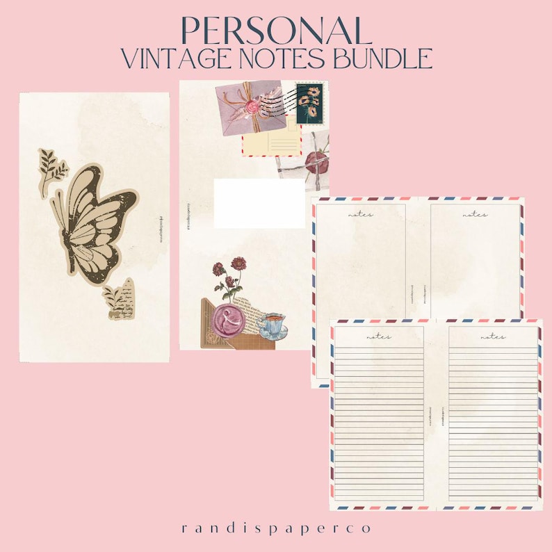 PERSONAL Vintage Notes Bundle - Etsy