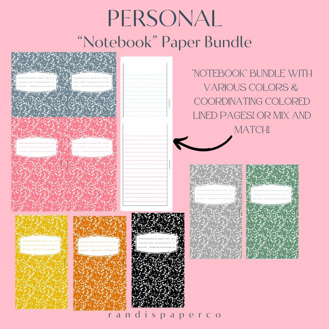 PERSONAL Printable "notebook" Paper Bundle | Printable Notes Pages - Etsy