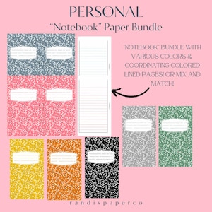 PERSONAL Printable "notebook" Paper Bundle | Printable Notes Pages - Etsy