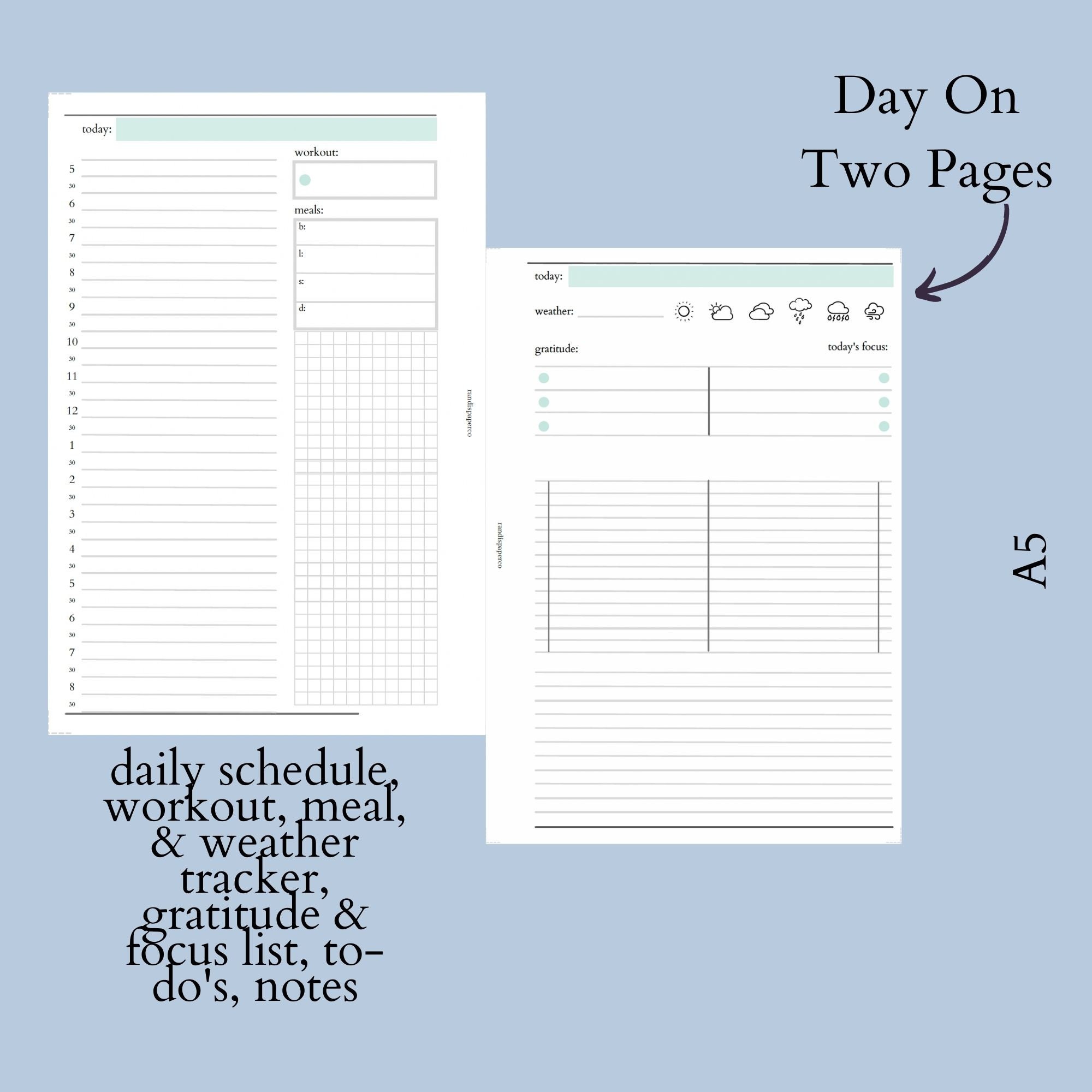 A5 2.0 Day on Two Page - Etsy