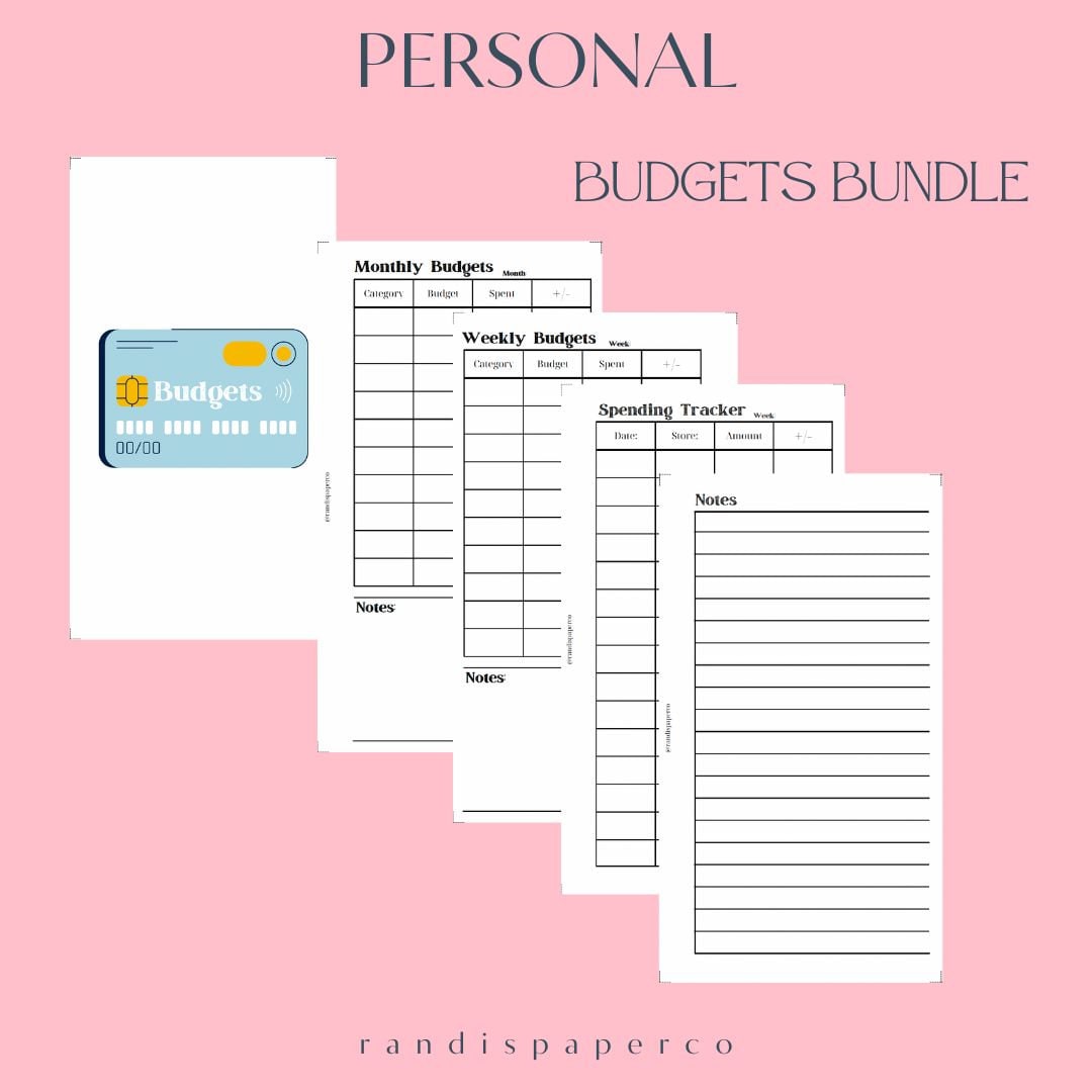 PERSONAL Budget Bundle | Finance Inserts | Finance Tracker Bundle - Etsy