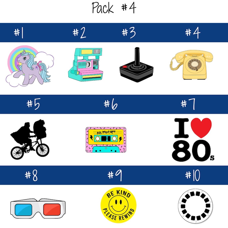 Retro 80s Waterproof Sticker Pack – Nostalgic Decals - Etsy