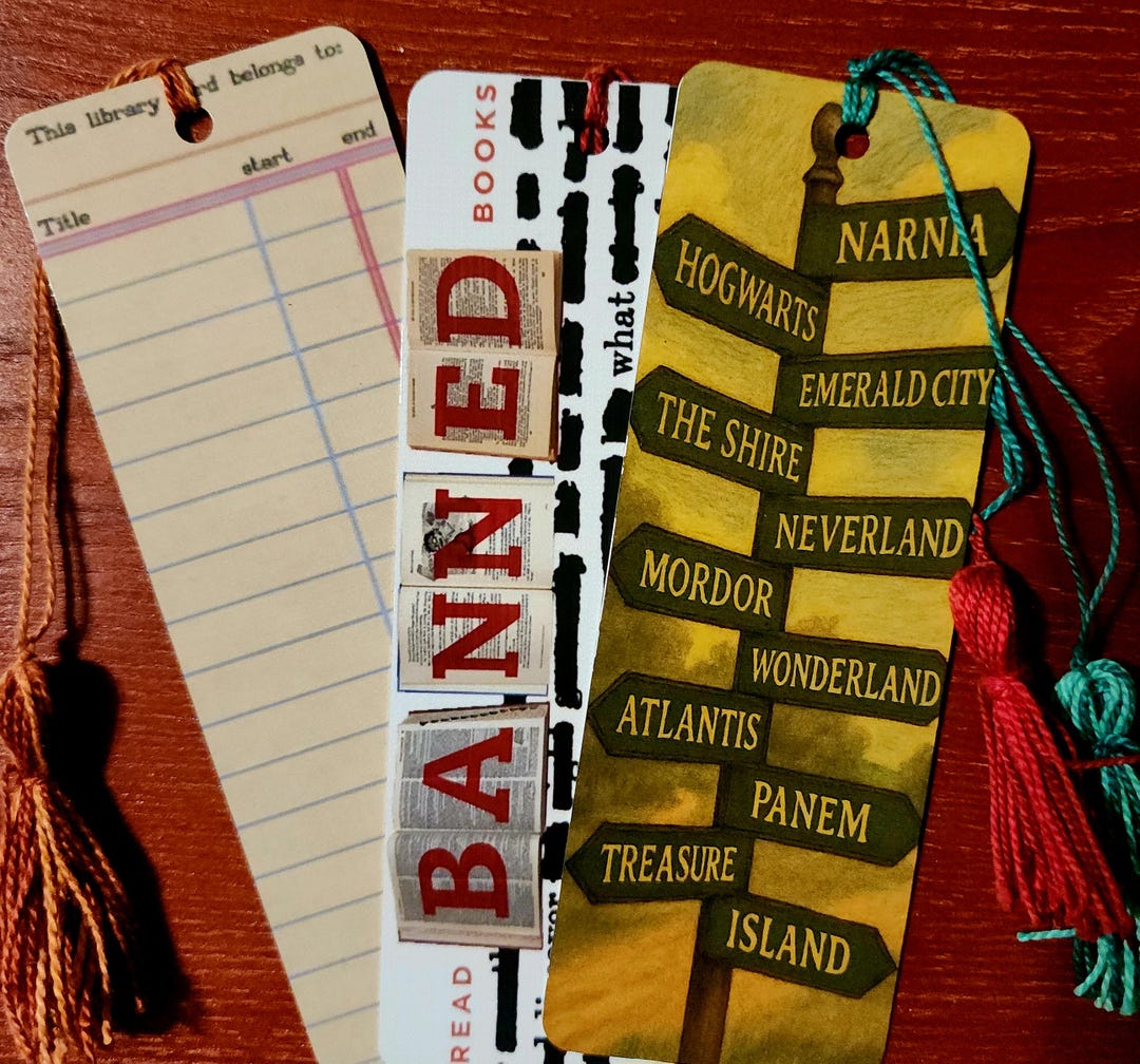 Book Lovers Bookmarks - Three Styles: Read Banned Books, Library Card ...
