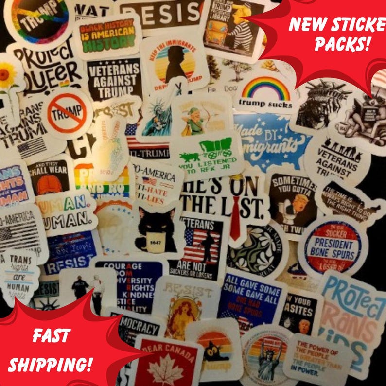 Anti-trump Vinyl Sticker Pack: Weatherproof Political Decals - Etsy