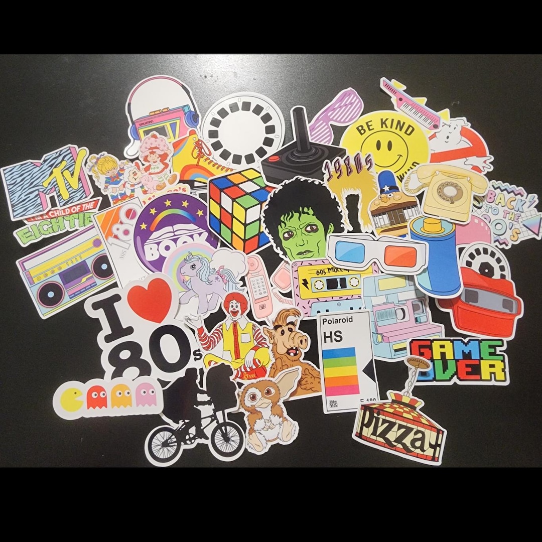 Retro 80s Waterproof Sticker Pack – Nostalgic Decals - Etsy