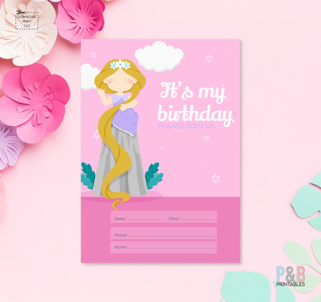 Rapunzel Blank Invite, Fill in the Blanks, Birthday Party Invitation ...