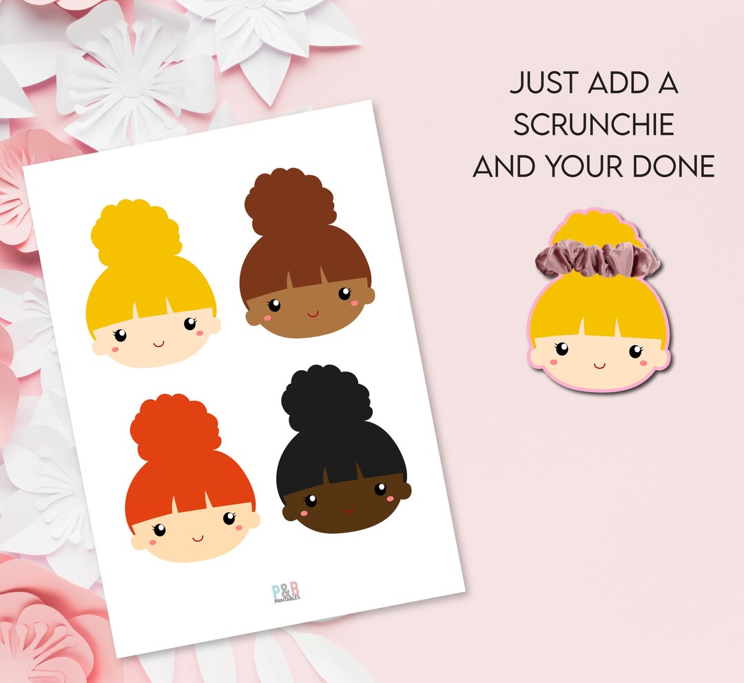 Scrunchie Girls Mix Label, Scrunchie Tag, Printable Girls Hair Tie ...