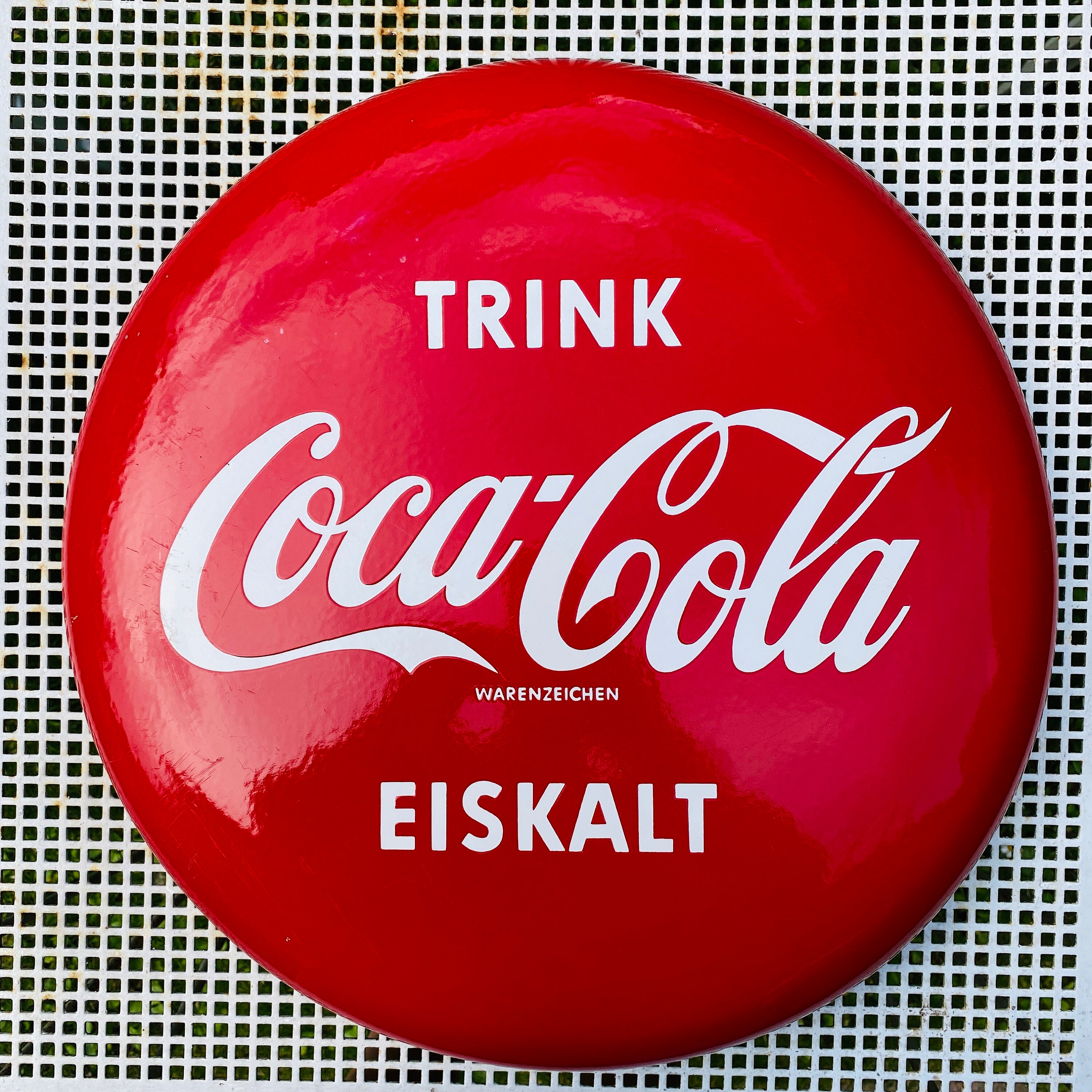 Midcentury Coca Cola Disc Sign 1958 - Etsy.de