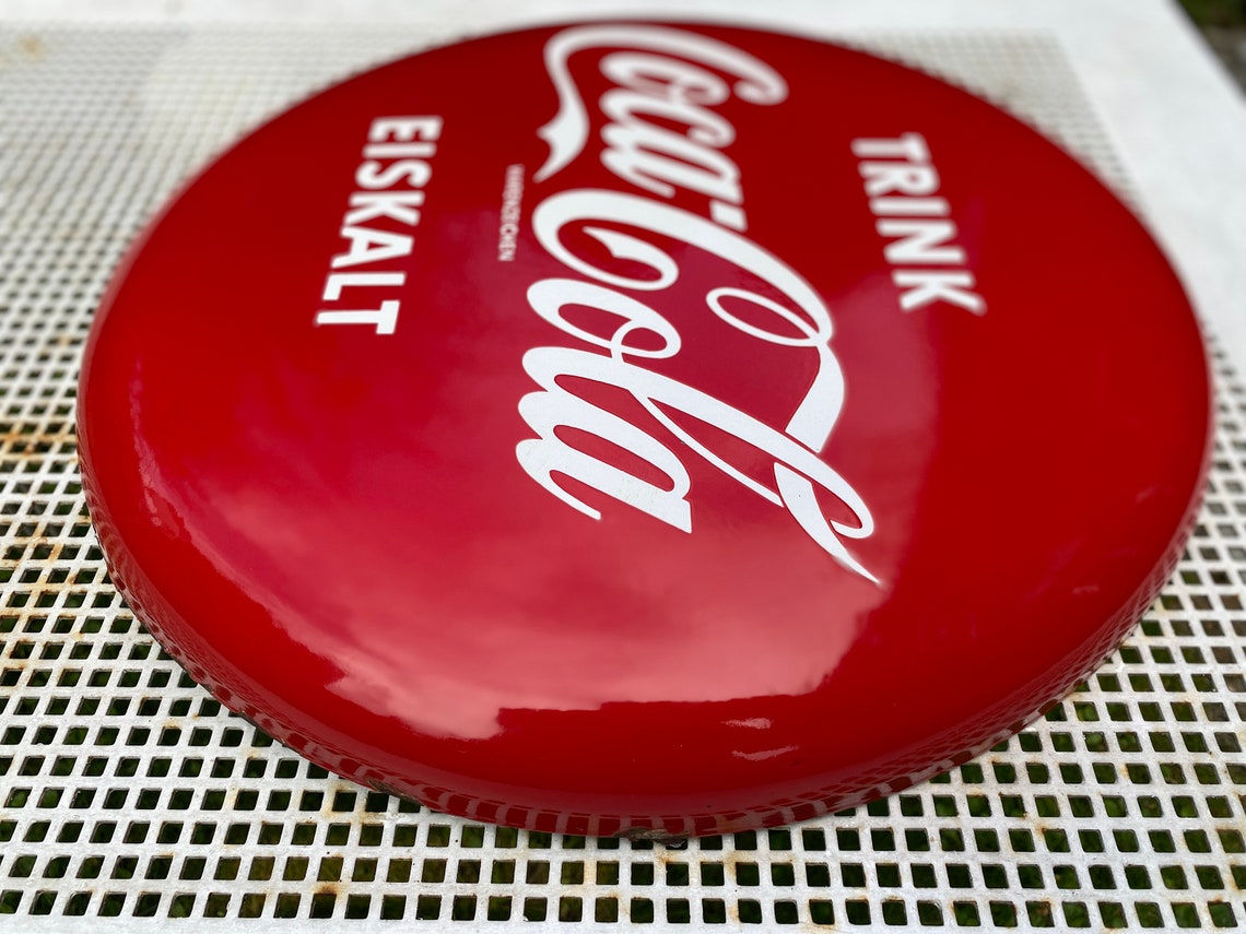 Midcentury Coca Cola Disc Sign 1958 - Etsy.de