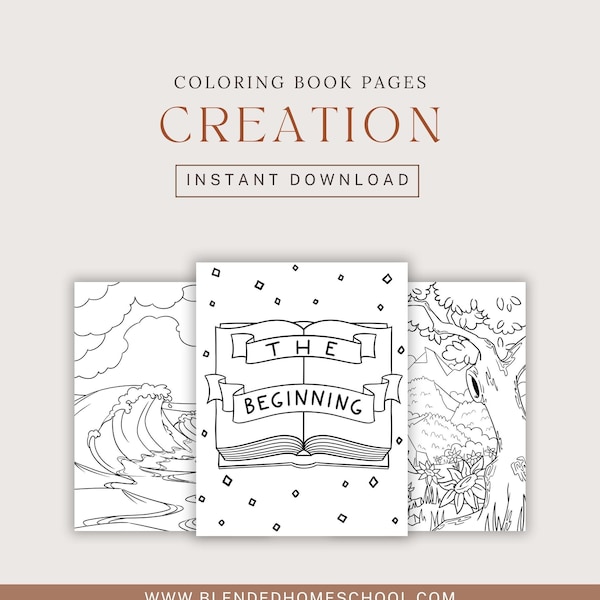 7 Days of Creation Coloring - Etsy