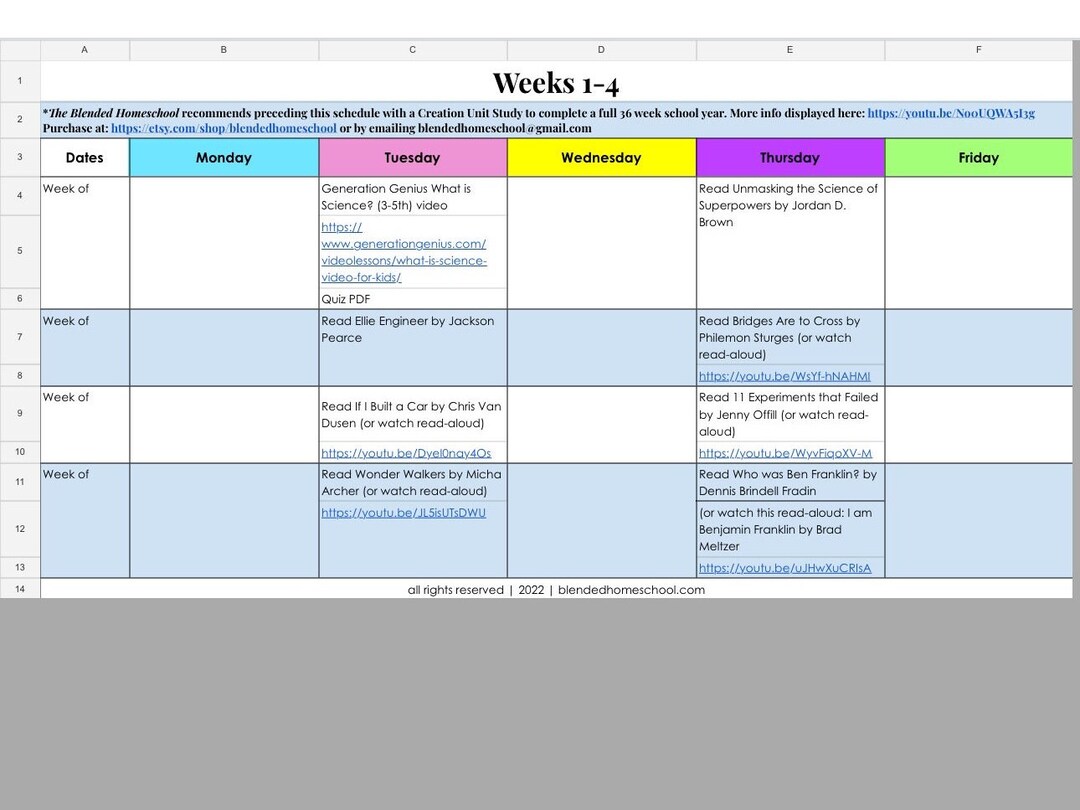 3rd Grade Science Plan, Christian Homeschool Study Planner, Homeschool ...