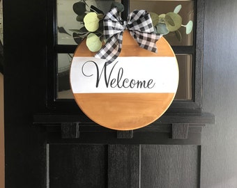 Round Welcome Sign - Etsy