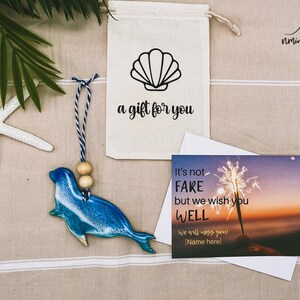 Seal Ocean Resin Ornament Gift Box With Gift Bag and Custom Card, Sea ...