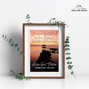 Sunset Memorial Print With Poem, Remembrance Gift, Memorial Poem Print ...