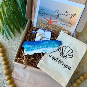 Puerto Rico Ocean Resin Ornament Gift Box With Muslin Bag and ...