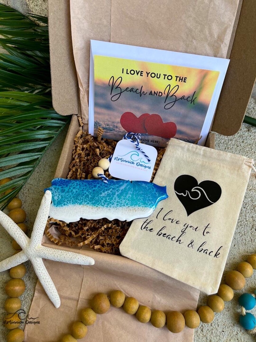 Puerto Rico Ocean Resin Ornament Gift Box With Muslin Bag and ...