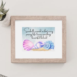 Seashells Remind Us Poem Print, in Memory Of, Seashell Wall Art Print ...