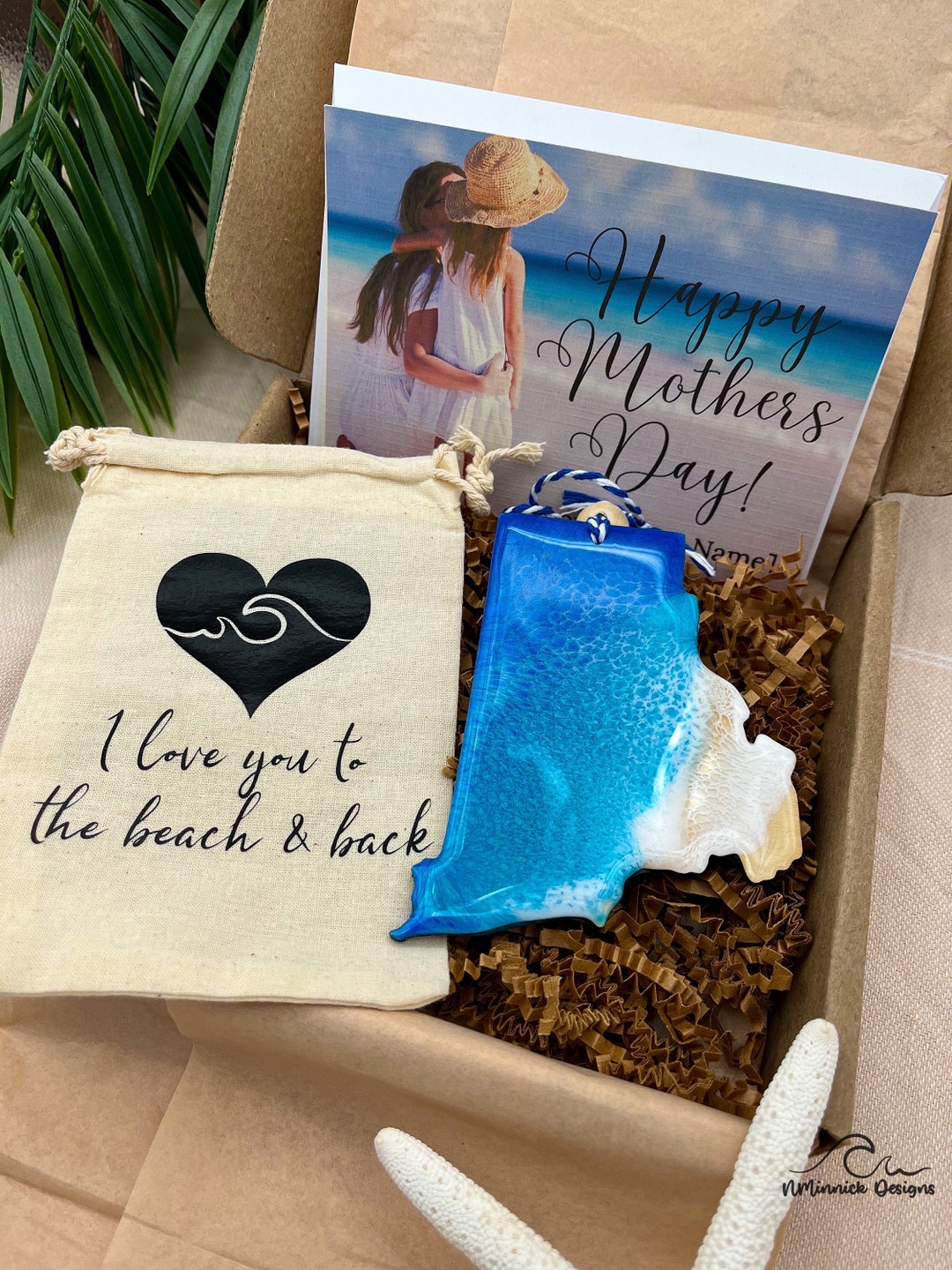 Rhode Island Ocean State Ornament Gift Box With Gift Bag and Custom ...