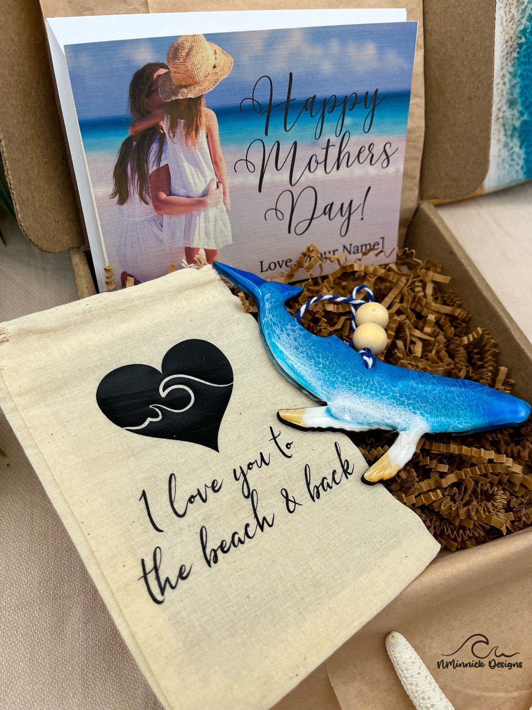 Humpback Whale Ocean Ornament Gift Box With Muslin Gift Bag and Custom ...