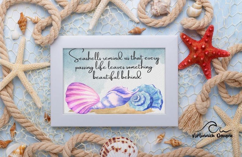 Seashells Remind Us Poem Print in Memory Of Seashell Wall - Etsy