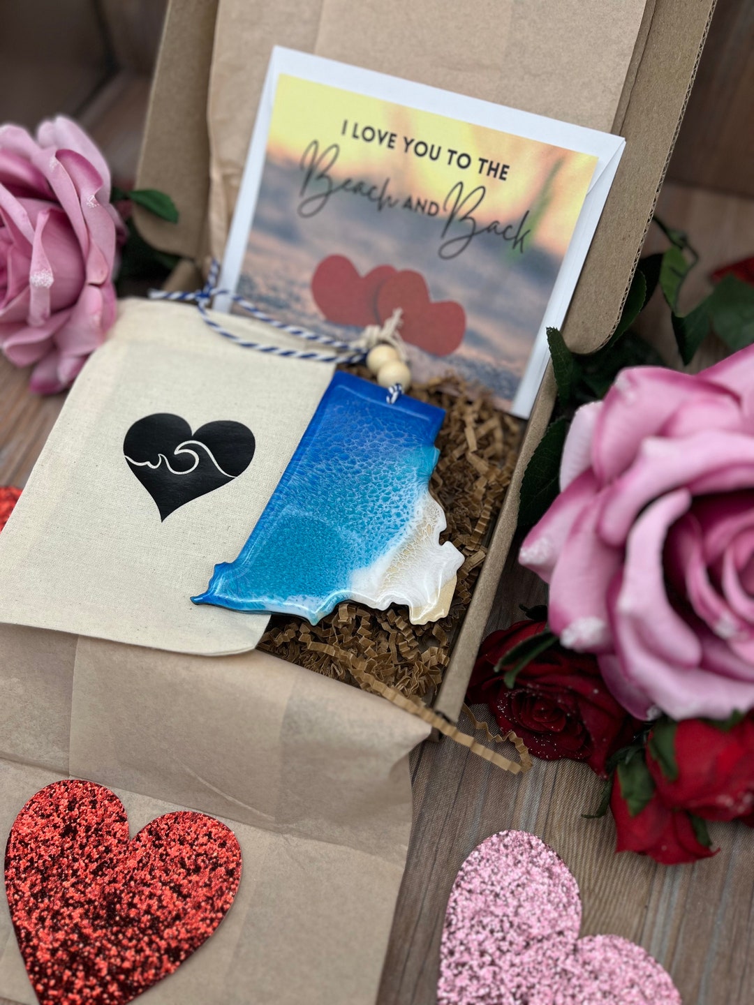 Rhode Island Ocean Ornament Gift Box With Custom Card and Ornament Bag ...