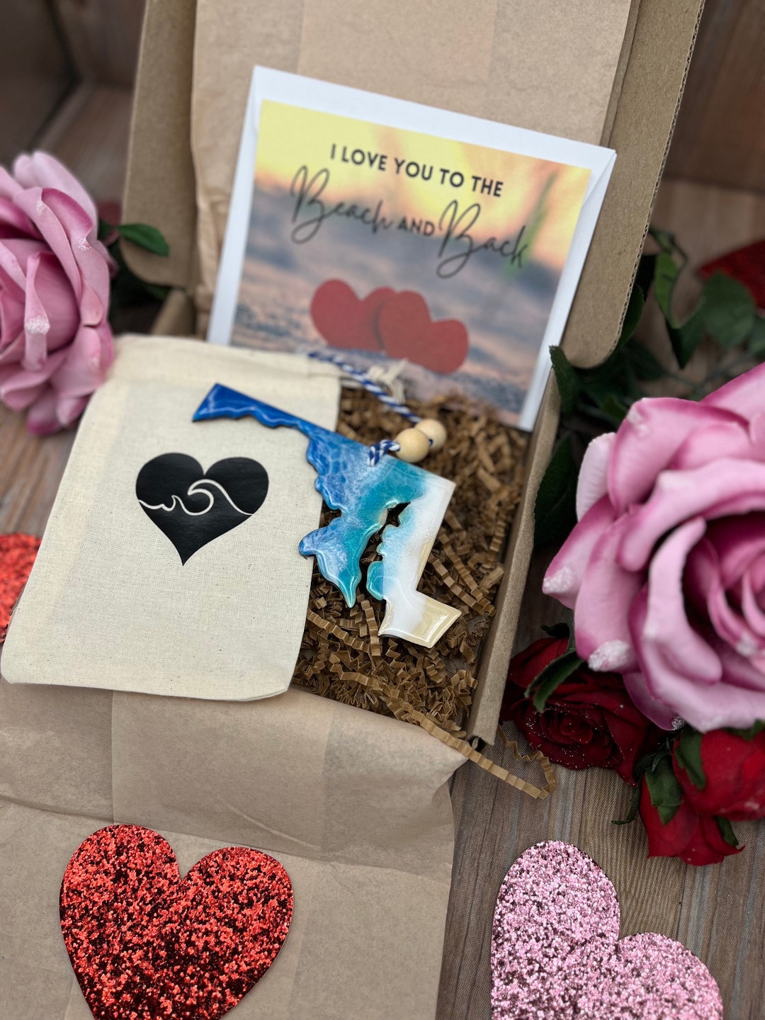 Maryland Beach Ornament Gift Box With Custom Card and Keeper Bag, Beach ...