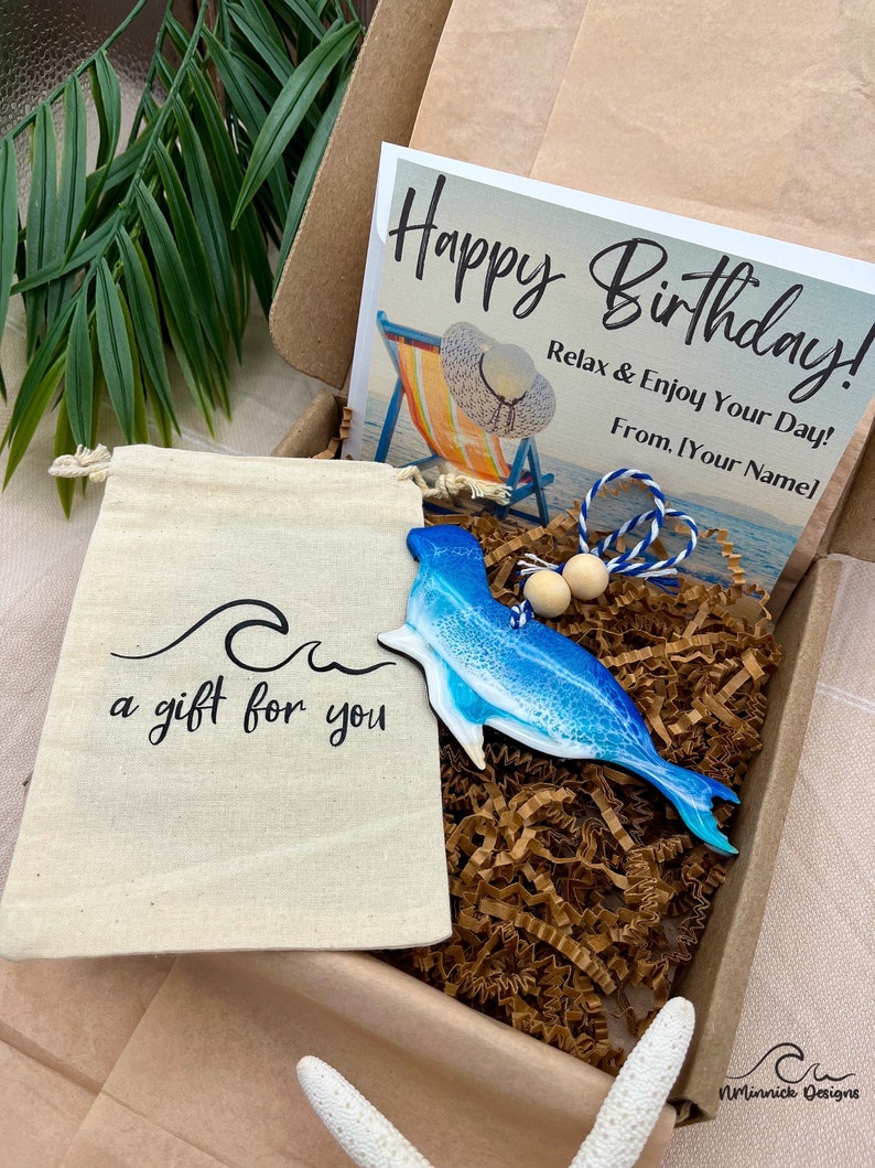 Seal Ocean Resin Ornament Gift Box With Gift Bag and Custom Card, Sea ...