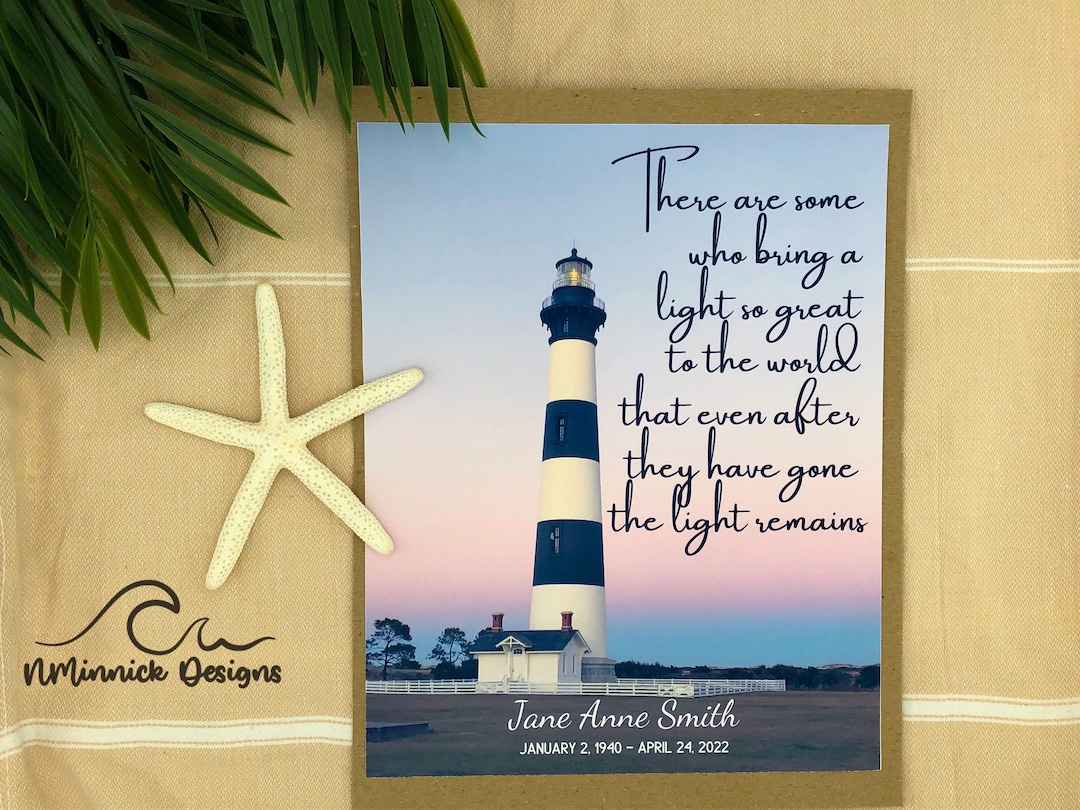 Lighthouse Memorial Print, Personalized Sympathy Gift, Condolence Gift ...