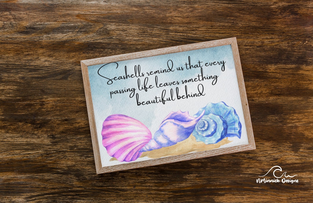 Seashells Remind Us Poem Print, in Memory Of, Seashell Wall Art Print ...