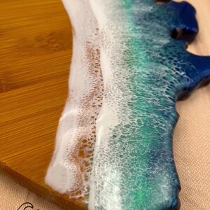 North Carolina, Beach Resin, Bamboo Serving Board, Ocean Resin Art ...